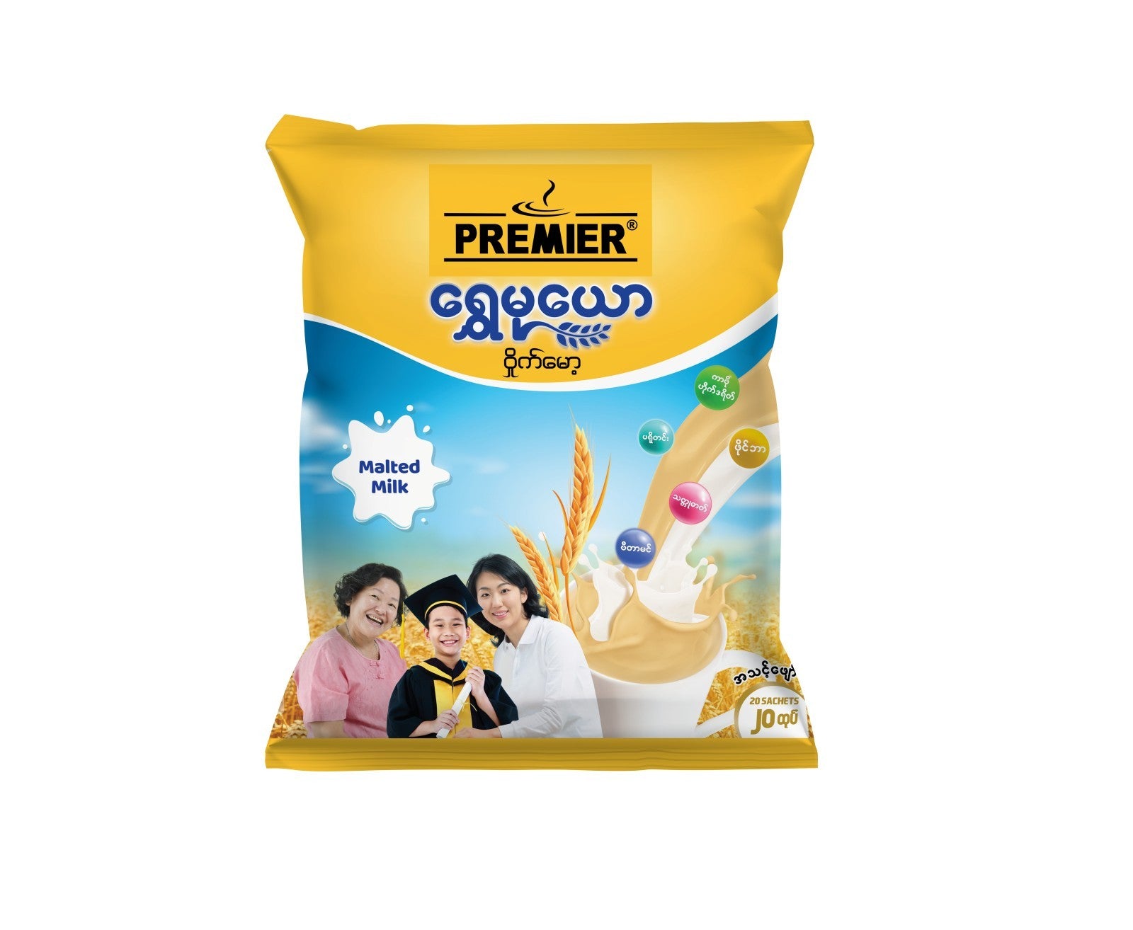 Premier Shwe Mu Yaw Malted Milk(20g*20 Sachets * Buy 1 Pkt Save 1000 K