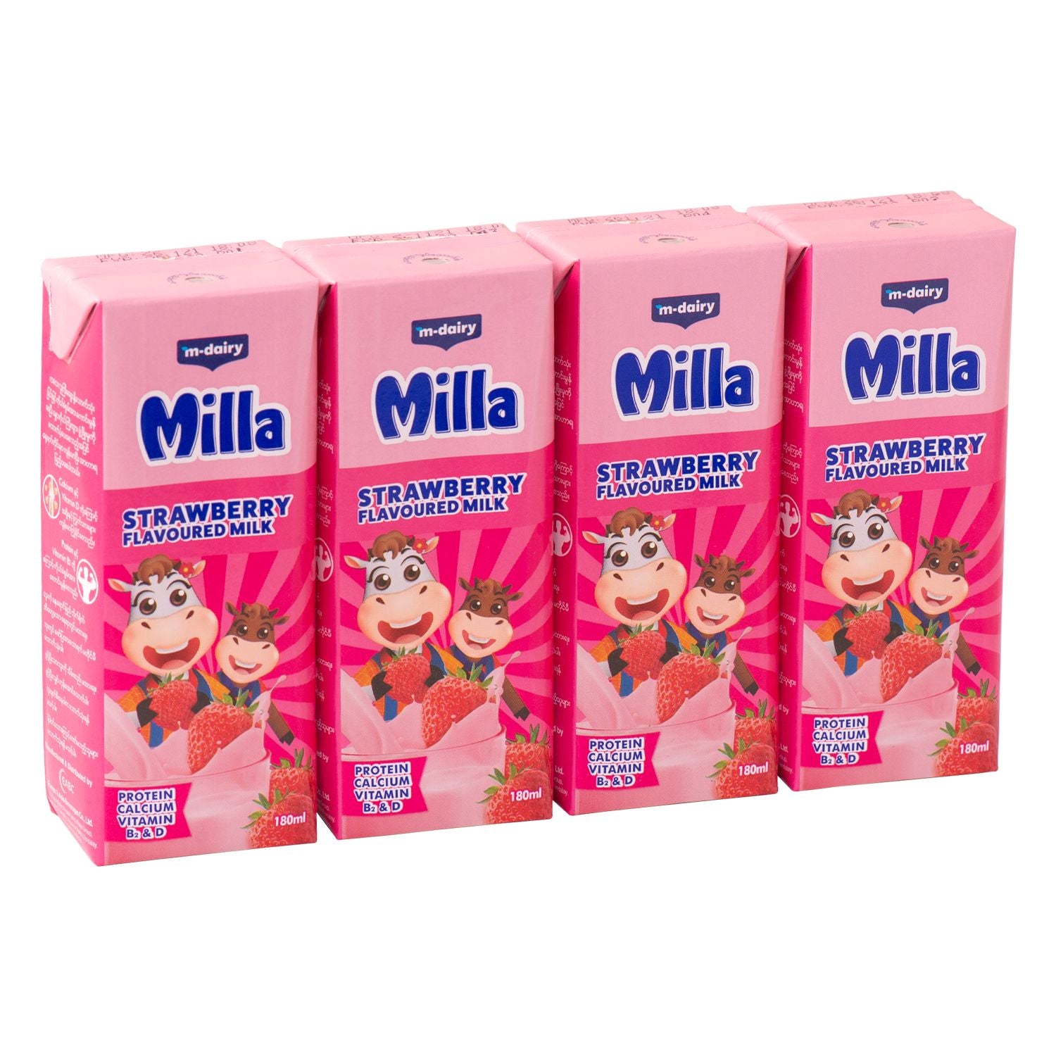 Milla strawberry Flavoured Milk 180ml*4pcs-